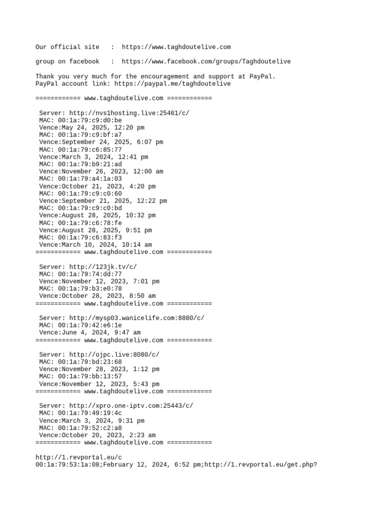 STB - M3U-xtream-taghdoutelive - Com-20-10-2023 | PDF | Password | Chess Openings