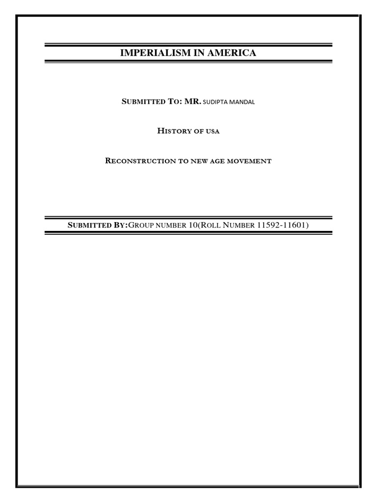 Imperialism, History of USA | PDF | Imperialism | The United States