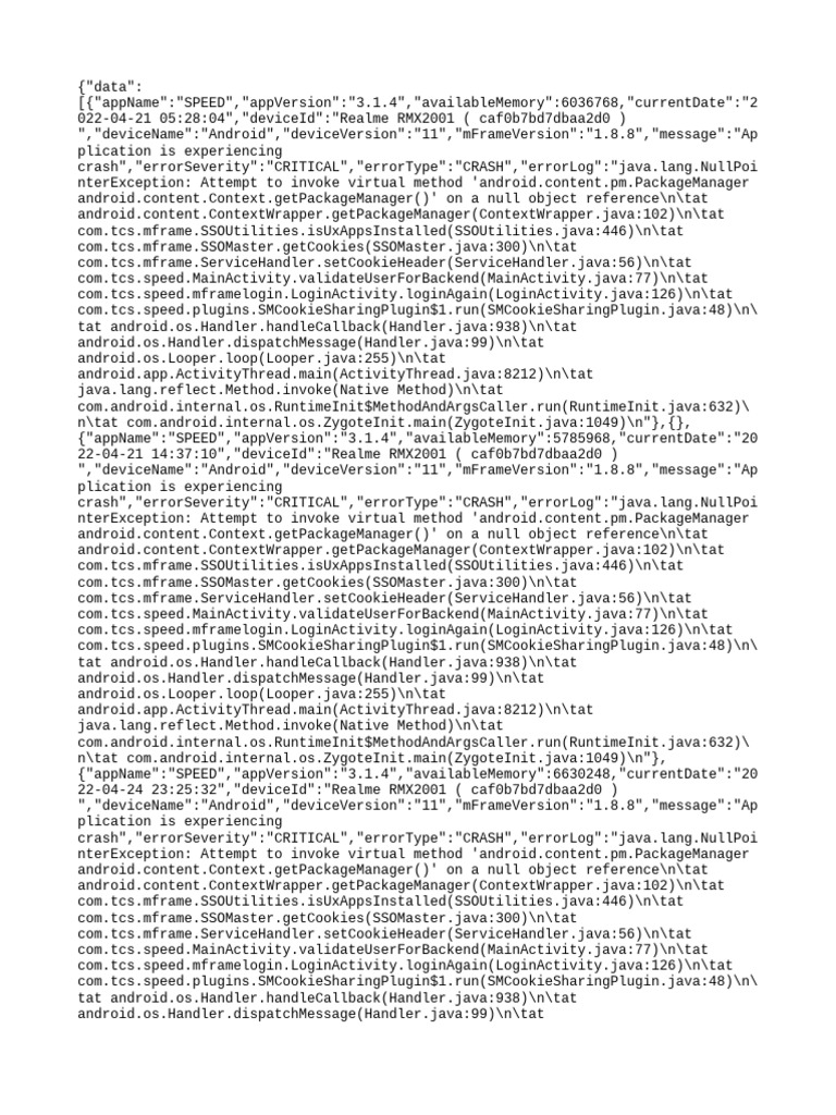 Speed Errorreport Pdf Java Programming Language Programming