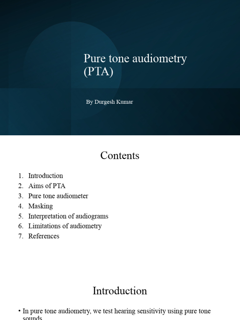 Pure Tone Audiometry (PTA) v3 | PDF | Hearing Loss | Hearing
