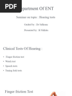 Tuning Fork Tests in Audiology | PDF | Hearing | Audiology