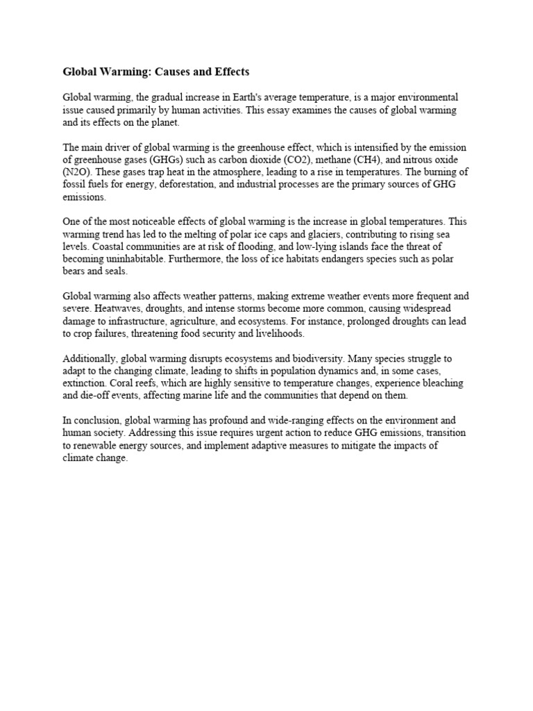 Global Warming: Causes and Effects | PDF