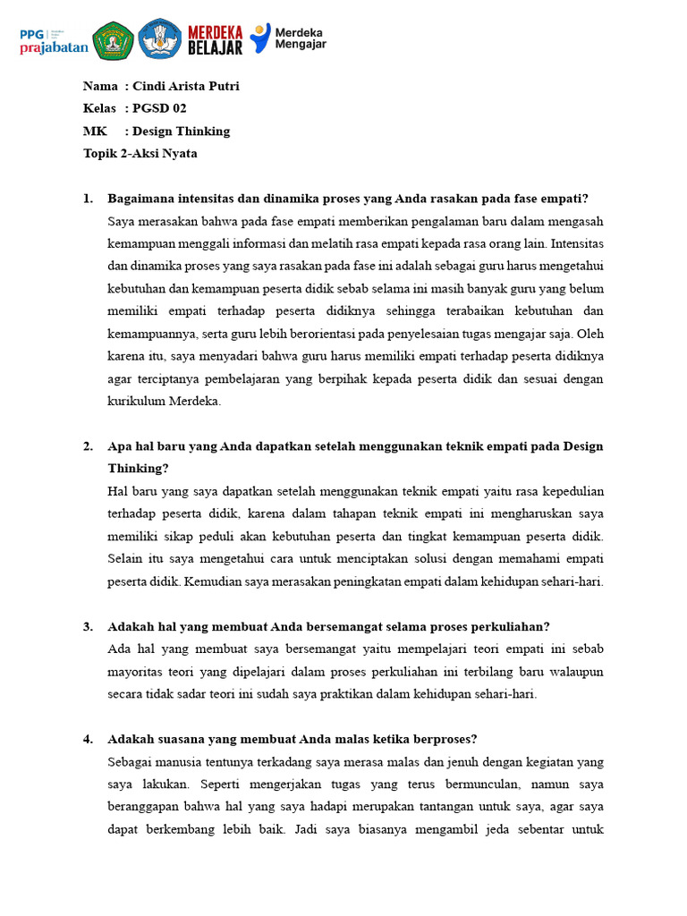 Empati dalam Design Thinking untuk Guru | PDF | Sains & Matematika