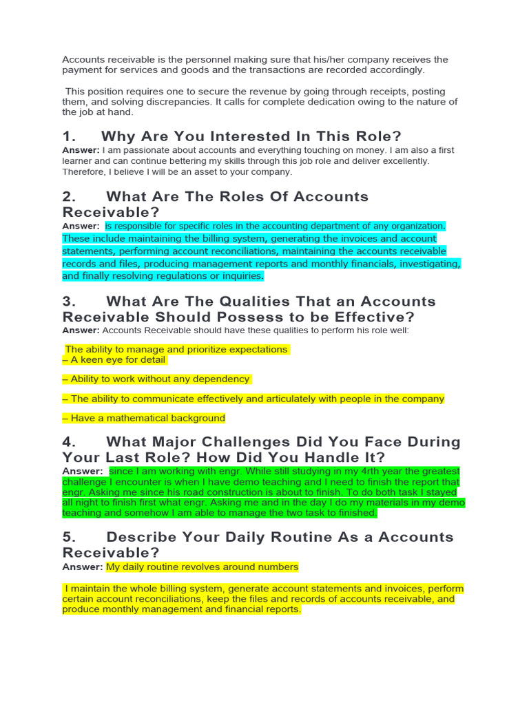Sample Interview Question | PDF | Expense | Goodwill (Accounting)