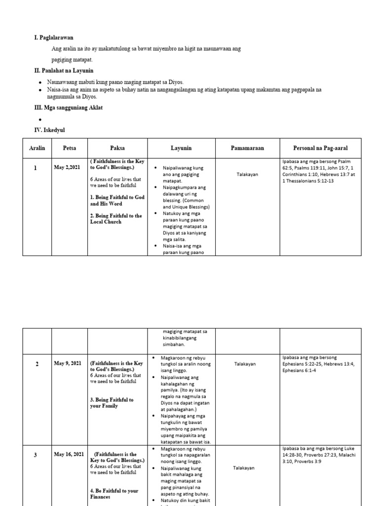 Bible Schoool Syllabus May | PDF