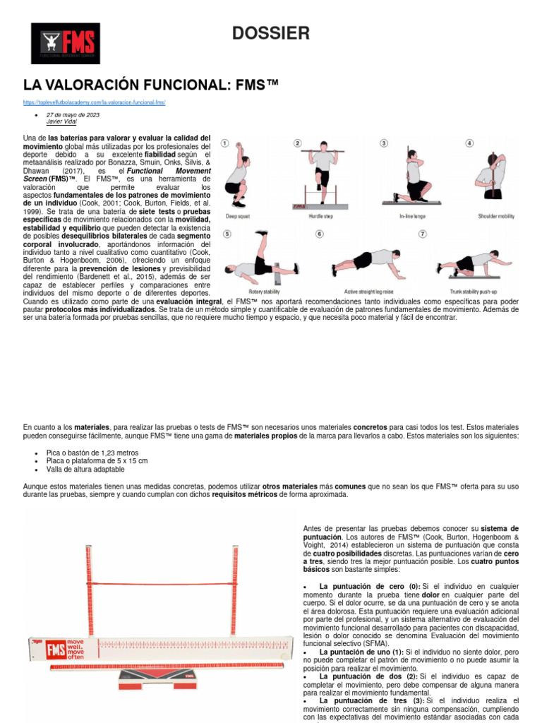 Dossier FMS 1 | PDF | Rodilla | Tobillo