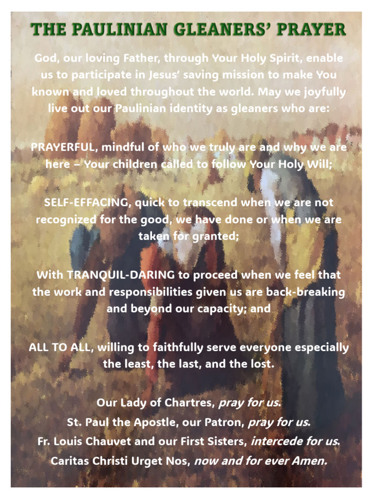 Gleaners' Prayer | PDF