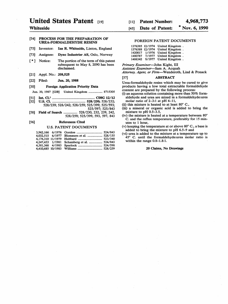 Urea-Formaldehyde Resin Preparation Process | PDF | Sodium Hydroxide | Urea