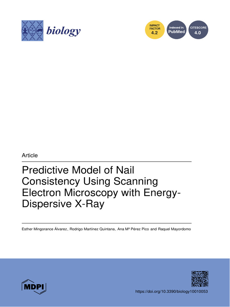 Predictive Model of Nail Consistency Using SEM EDS Q1 2021 | PDF | Nail ...