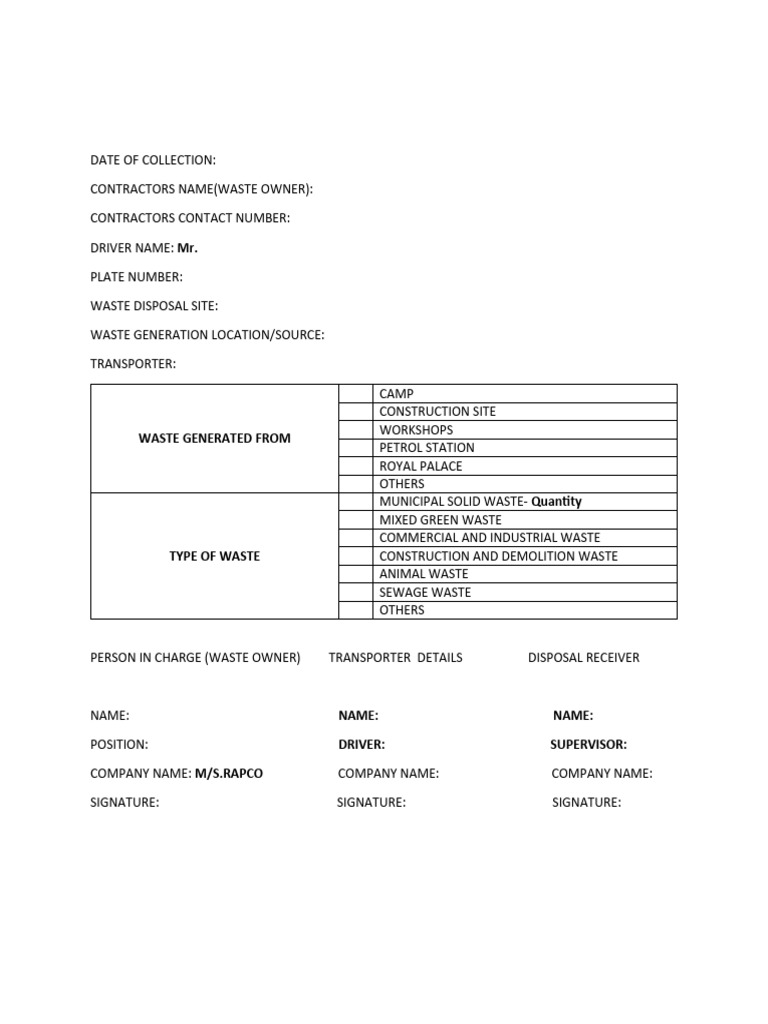 Waste Manifest | PDF | Business