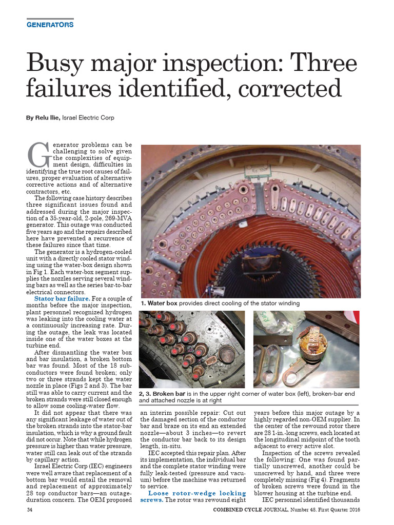 48CCJ2016Q1 - Generator Major Inspection Failures and Corrections | PDF ...