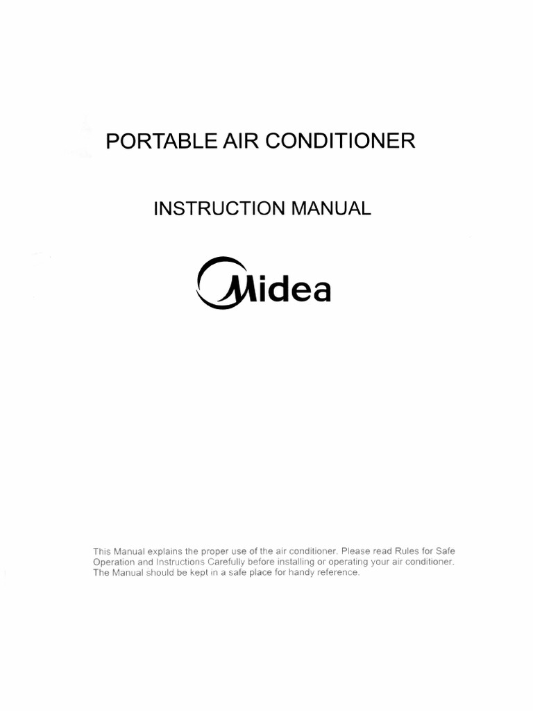 Midea MPK1-12ER Portable Air Conditioner (English Instruction Manual) | PDF
