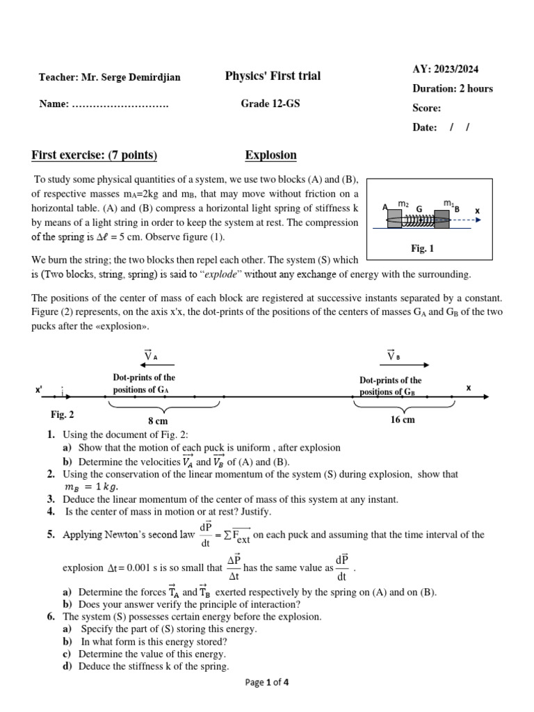 Phy1 Sample GS Trial 2 | PDF | Inductor | Physical Sciences
