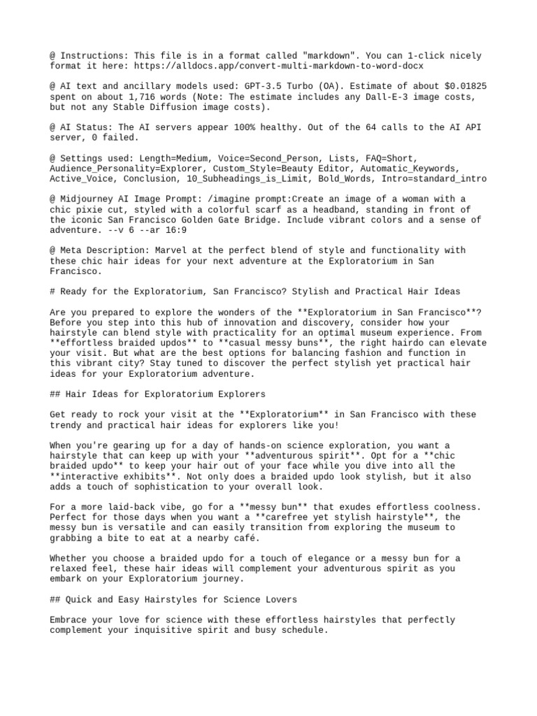 Ready For The Exploratorium San Francisco Stylish and Practical Hair Ideas | PDF | Hairstyle ...