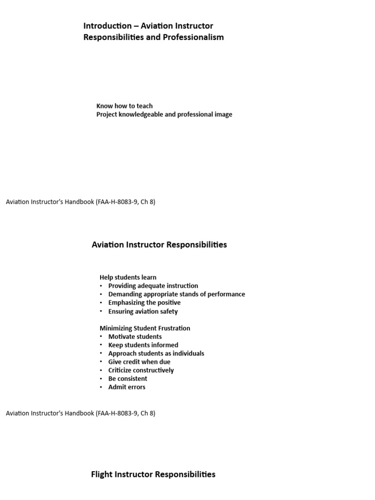 Flight Instructor Responsibilities Overview | PDF | Flight Instructor ...
