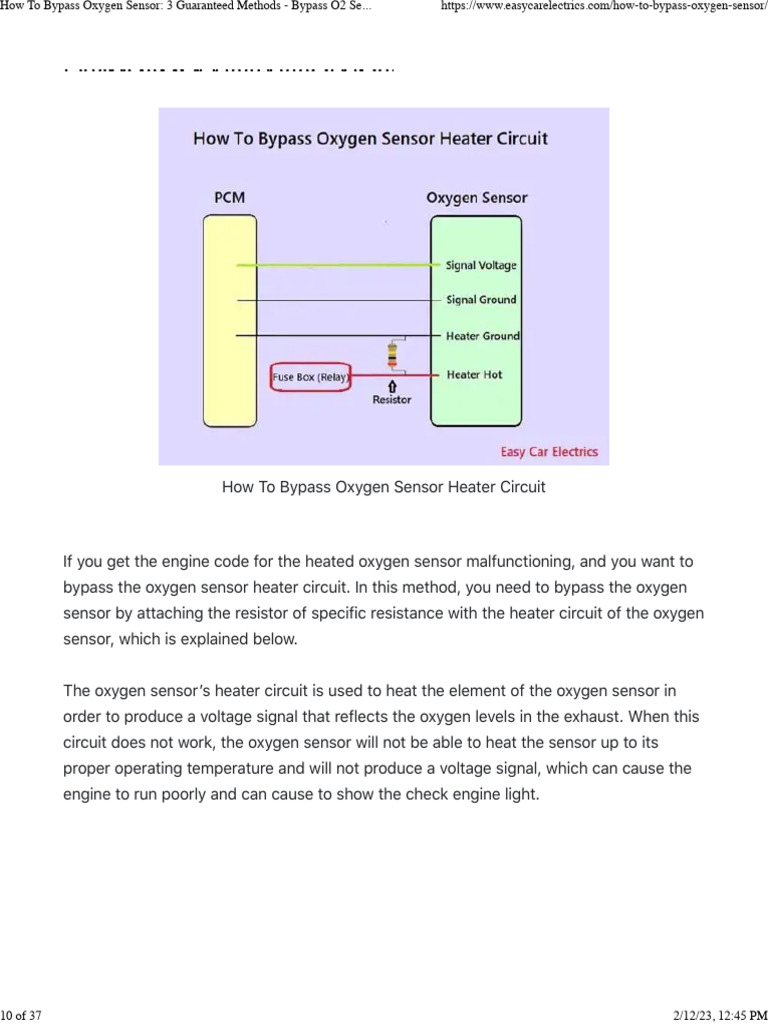 How To Bypass Oxygen Sensor | PDF | Electrical Network | Resistor