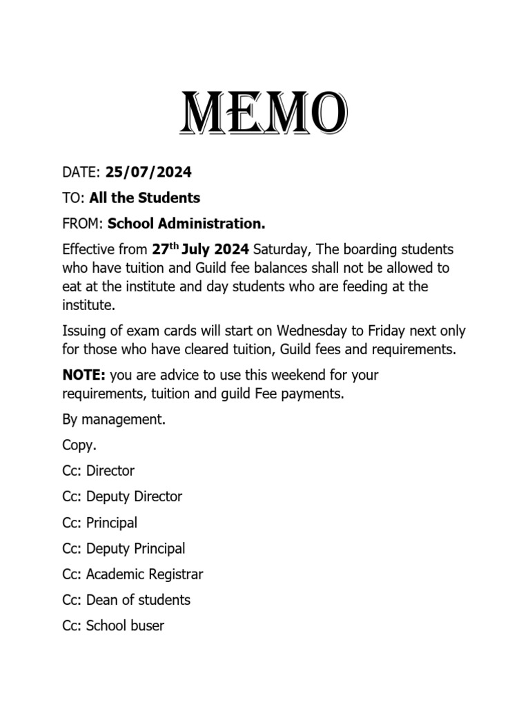 Memo | PDF