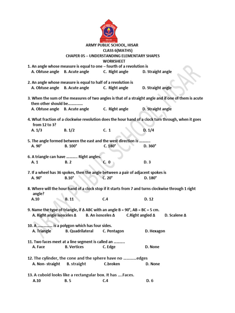 Elementary Shape 02 | PDF | Triangle | Rectangle