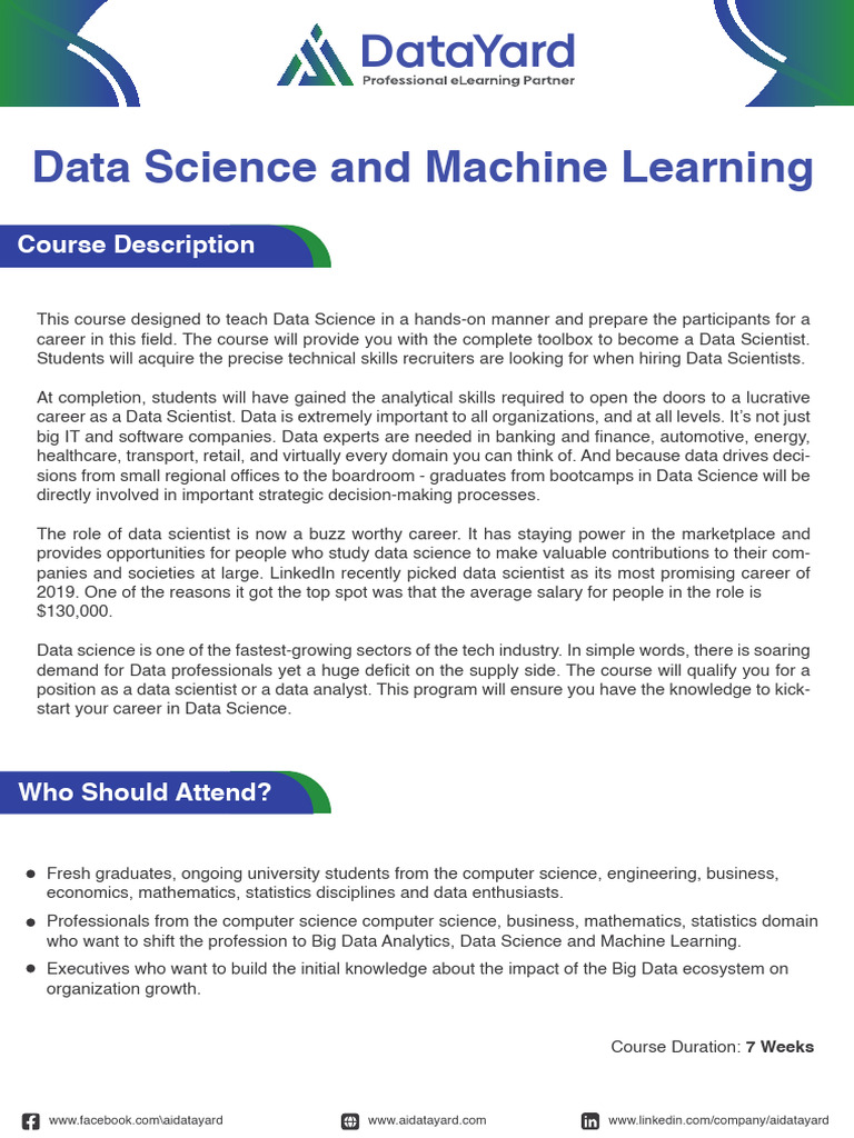 Data Science and ML | PDF | Machine Learning | Data Science