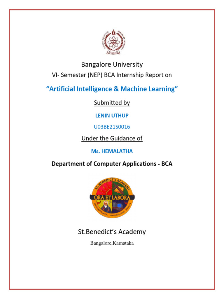 Machine Learning Internship Report | PDF | Machine Learning | Cross ...