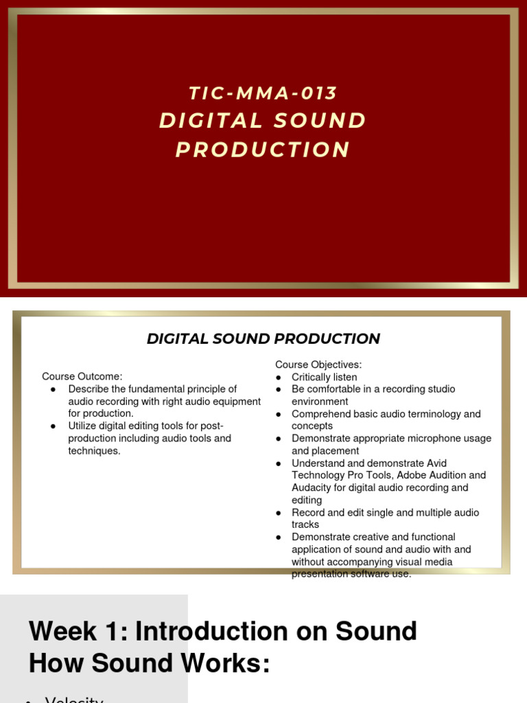 Week1 - MMA-013 - Introduction On Sound - Slides1 | PDF | Sound ...