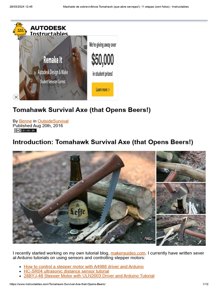 Machado de Sobrevivência Tomahawk (Que Abre Cervejas!) - 11 Etapas (Com Fotos) - Instructables ...