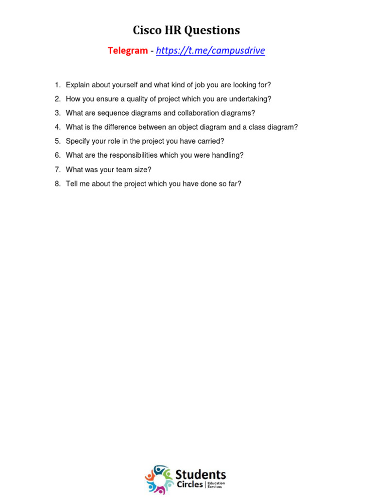 Cisco HR Questions | PDF
