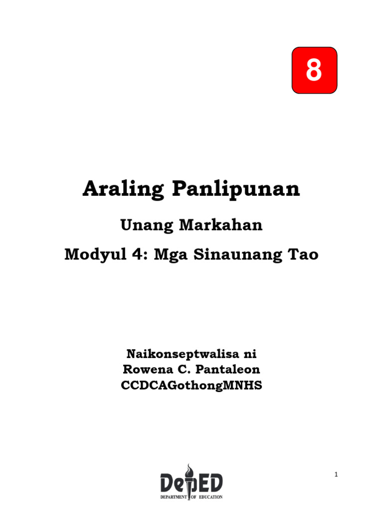 Modyul 4 Q1 - AP 8 | PDF