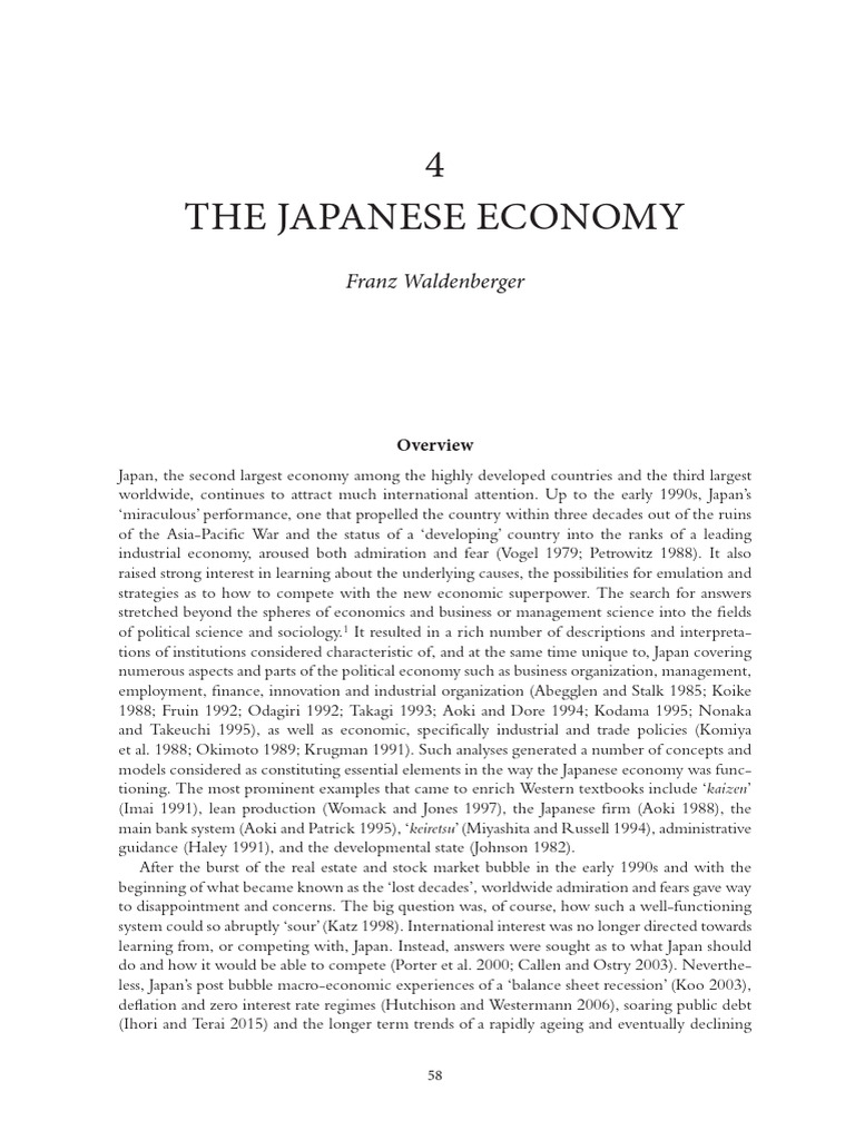 Takeda and Williams Chapter 4 - The Japanese Econoy | PDF | Fiscal Policy | Gross Domestic Product