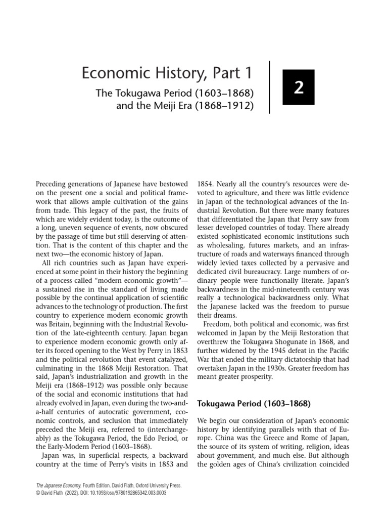 Flath. Chapter 2 - The Tokugawa Period (1603-1868) and The Meiji Era ...