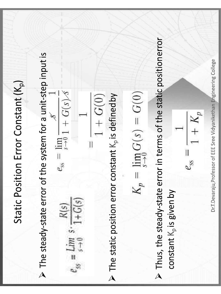 Static Error Coefficient | PDF