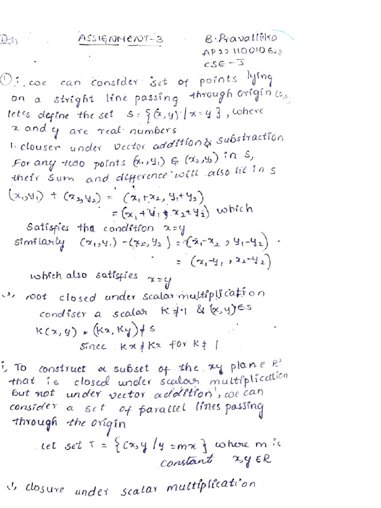 Maths La Assignment 3 - 1 (1) - 1 | PDF