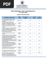 2ND Periodical Test (Math-5) Tos | PDF | Multiplication | Arithmetic