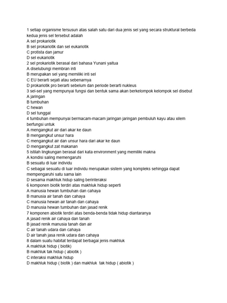 Setiap Organisme Tersusun Atas Salah Satu Dari Dua Jenis Sel Yang ...