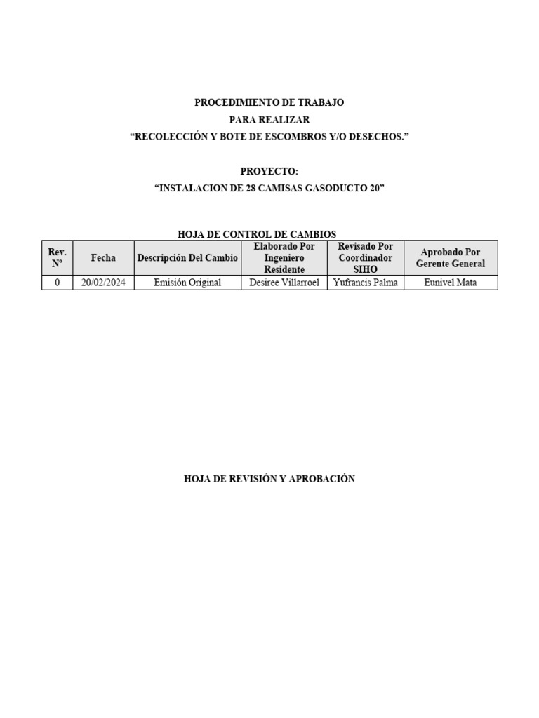 05.-Pts-Procd-05recoleccion y Bote de Escombros Yo Desecho | PDF ...