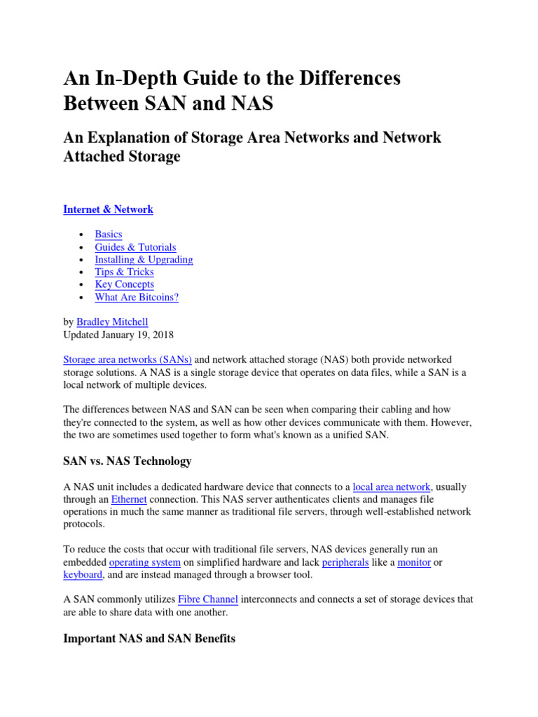 San Vs Nas | PDF | Computer Network | Computer File