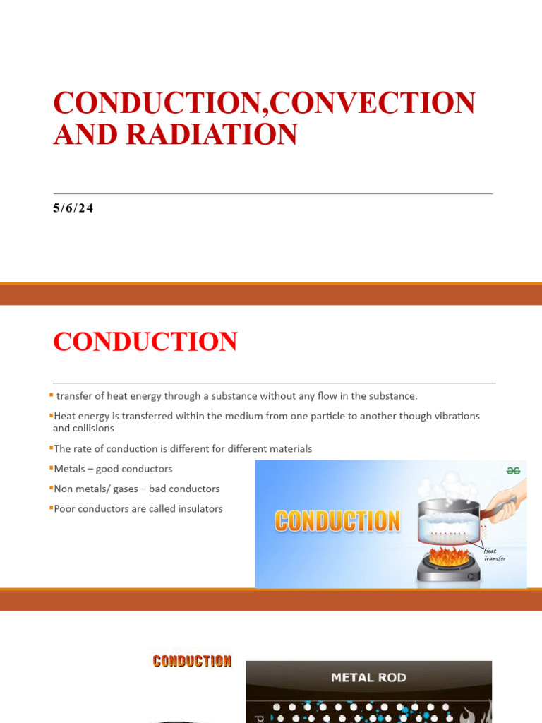 Conduction, Convection, Radiation | PDF | Heat Transfer | Gases