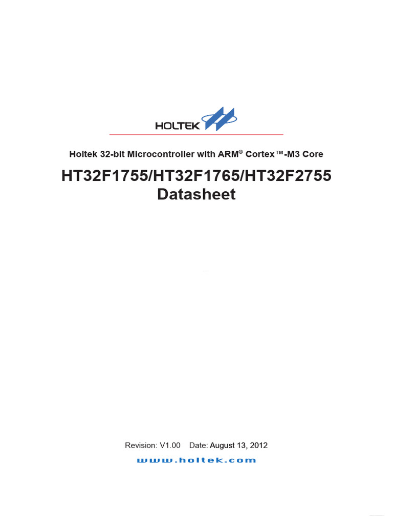 HT32F1755/HT32F1765/HT32F2755 Datasheet: Holtek 32-Bit Microcontroller With ARM Cortex™-M3 Core ...