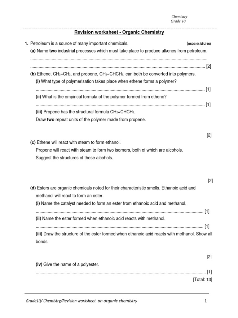 Organic Chemistry Revision | PDF | Alkene | Aldehyde