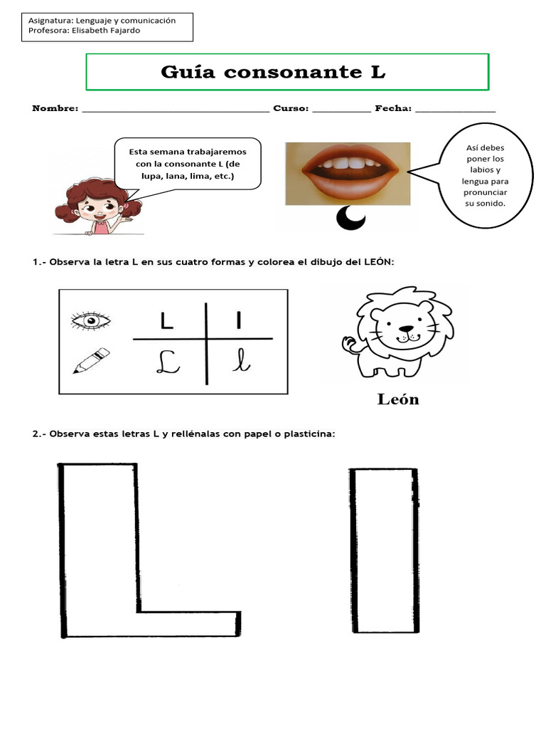 Guía Consonante L AVANZADOS | PDF | Fonética | Lingüística