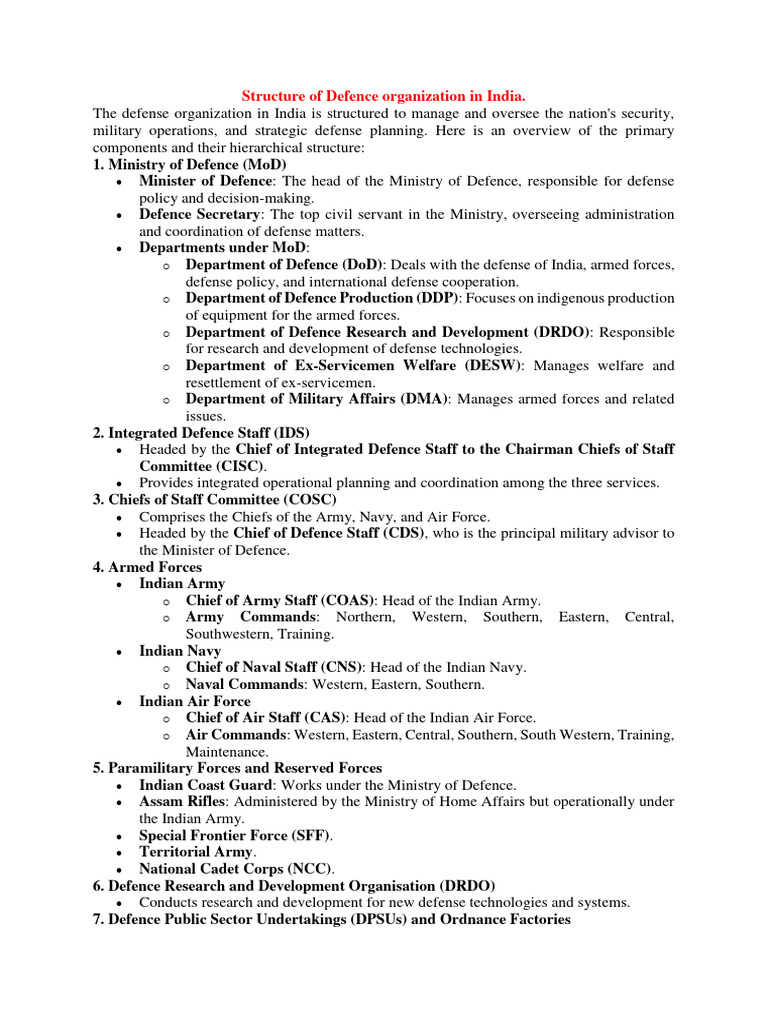 Structure of India's Defence Organization | PDF | Ecology | Waste