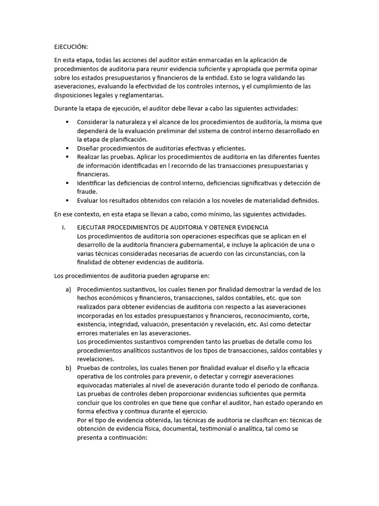 Audit. Financiera Gubernamnetal Ejecucion | PDF | Auditoría | Business