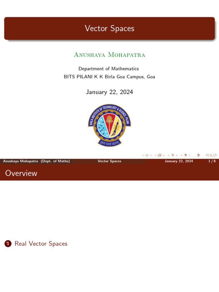 Lecture 5 - Vector Space and Properties | PDF | Vector Space | Scalar ...