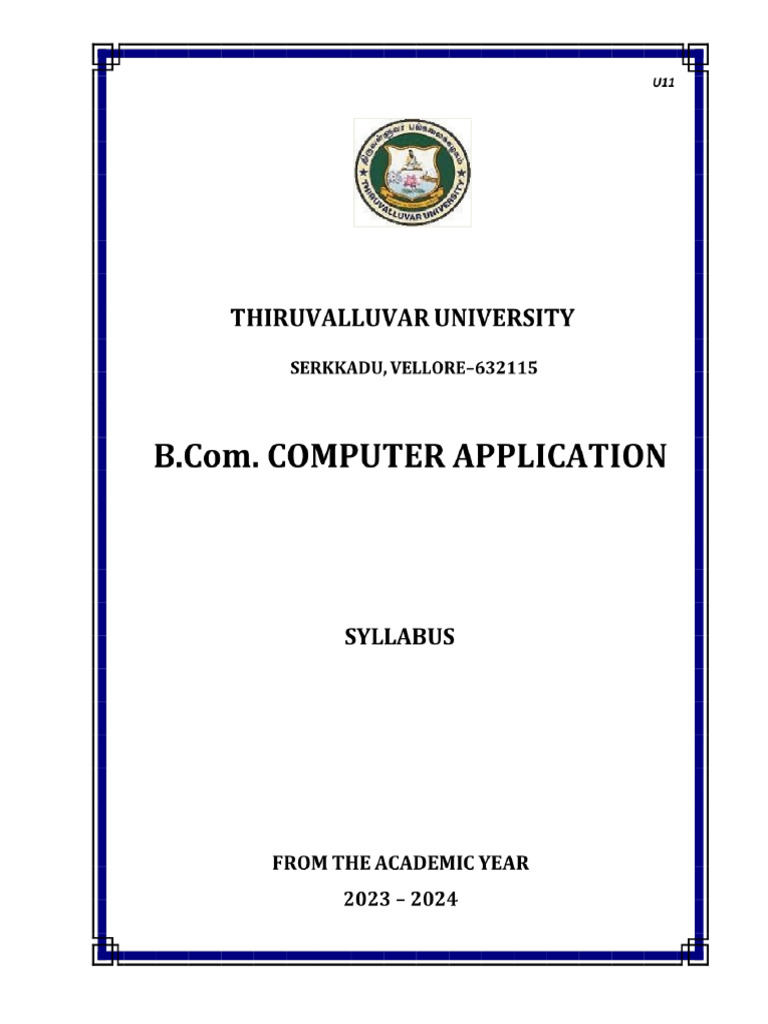 U11 B.com - Computer Application 1 | PDF | Valuation (Finance) | Thought