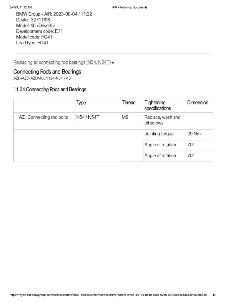 Connecting Rods Installation Torque | PDF