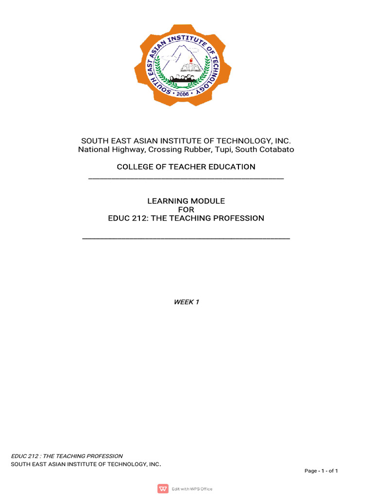 PRELIM EDUC212 The Teaching Profession | PDF