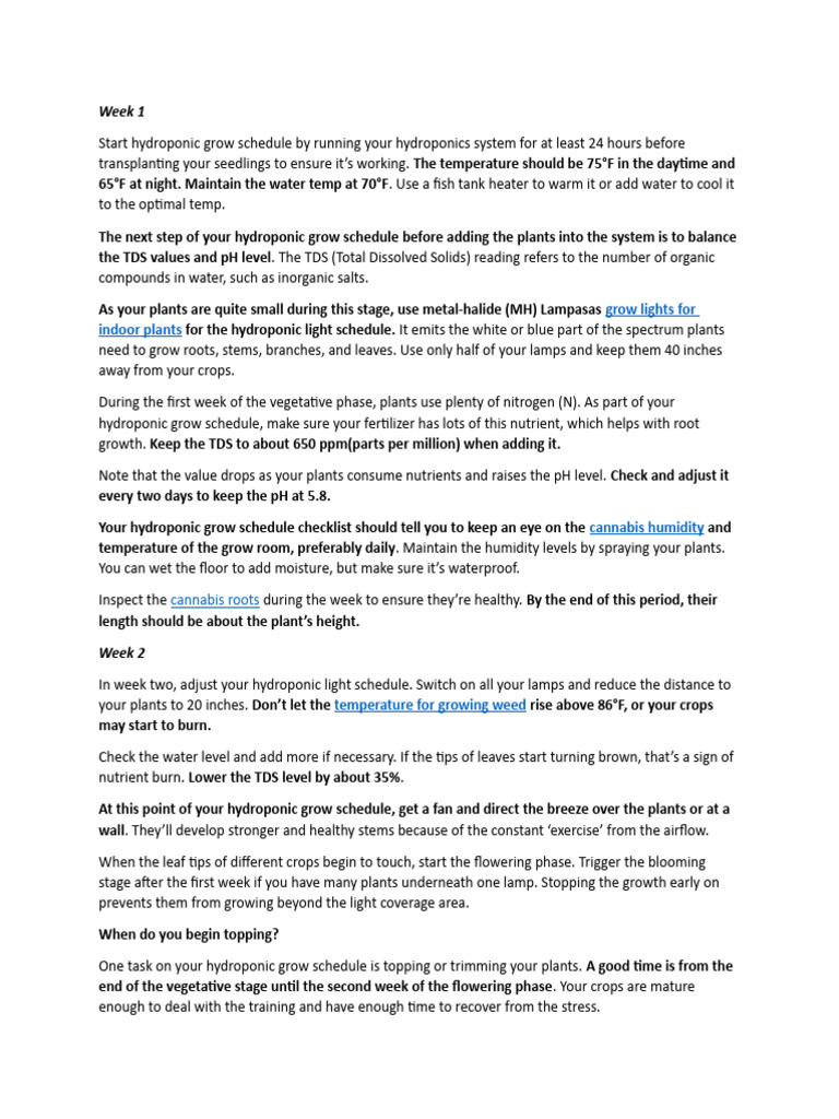 Grow sheet | PDF | Hydroponics | Plants