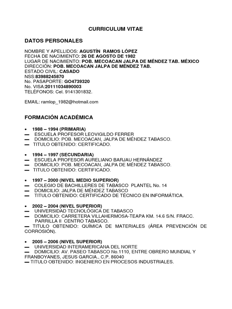 CV Agustin Ramos Lopez | PDF | Ultrasonido