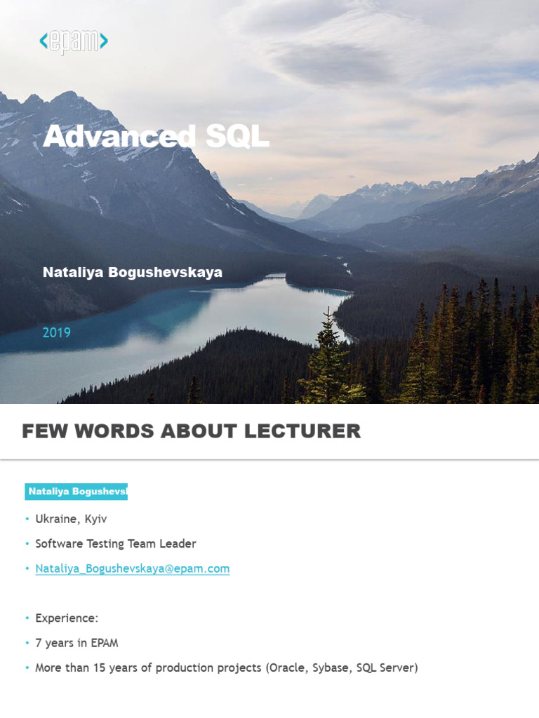 Advanced SQL Techniques: Pivot & Hierarchy | PDF | Hierarchy | Databases