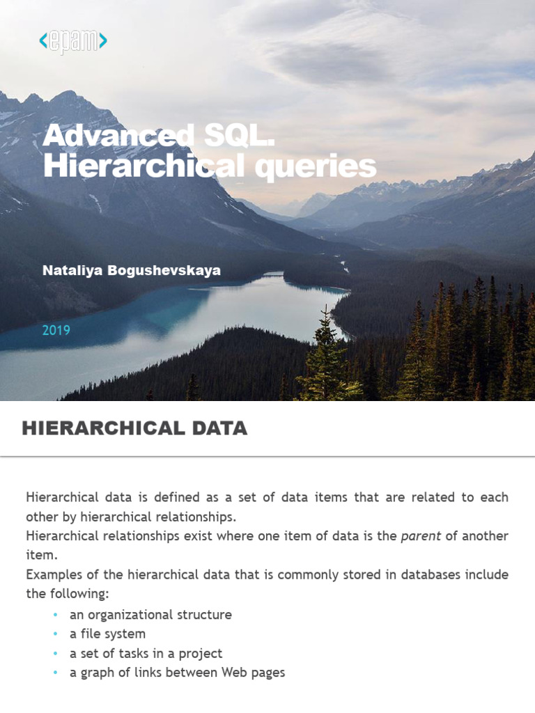 Advanced SQL (Part 2) Nataliya Bogushevskaya | PDF | Databases | Computer Programming